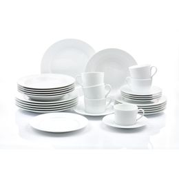 Kombiservice Retsch Arzberg "HEIKE WEISS, Geschirr-Set 30-teilig f&uuml;r 6 Personen, Porzellan, rund", wei&szlig;, 30 Stk., Porzellan, Geschirr-Sets, Kombiservice, Geschirrklassiker in der traditionellen runden Form, zeitlos und chic