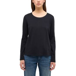 T-Shirt Mustang "MUElly", Damen, Gr. XS, schwarz, Jersey, Obermaterial: 100% Baumwolle, regular fit normal, Rundhals, Shirts T-Shirt