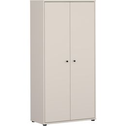 Schuhschrank FORTE "Tempra, Mehrzweckschrank, 2 T&uuml;ren, Einlegeb&ouml;den, H&ouml;he 149,5,5 cm", sand, B:73,7cm H:149,5cm T:34,8cm, Dekorfolie, FSC-zertifizierter Holzwerkstoff, Schr&auml;nke, Schuhschrank, B/H/T 73,7/149,5/34,8 cm