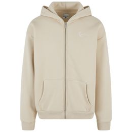 Sweatjacke Karl Kani "Karl Kani Karl Kani Small Signature Essential OS Zip Hoodie", Herren, Gr. XL, light sand, 65% Baumwolle, 35% Polyester, Sweatjacken Sweatjacke