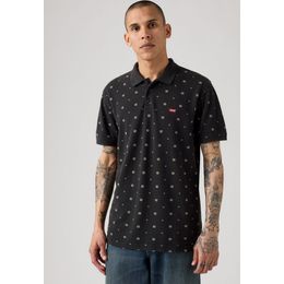Levi's Poloshirt LEVI'S "LEVIS HM POLO", Herren, Gr. M, ebba geo jet schwarz, Jersey, Obermaterial: 100% Baumwolle, regular fit, Shirts, mit Markenlogo auf der Brust