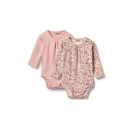 Blusenbody Wheat "Wheat 2 Body L/S Liv", M&auml;dchen, Gr. 86, rose powder flowers, 95% Baumwolle, 5% Elasthan, Bodys
