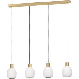 Eglo H&auml;ngeleuchte "MANZANARES Pendellampe, Stahl und Glas, E27, Esstischlampe, Lampe", gold (messingfarben, goldfarben), H: 110cm, 1 Stk., Leuchten, H&auml;ngelampe, L97 x B14,5 x H110 cm, messing-geb&uuml;rstet, gold, 4X40W exkl, H&auml;ngeleuchte