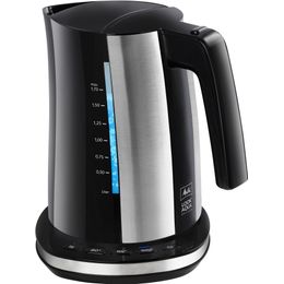 Melitta Wasserkocher "Look Aqua Deluxe 1026-04", schwarz (edelstahlfarben, schwarz), B:22,9cm H:24,2cm T:20cm, Wasserkocher, Dreistufig einstellbare Temperatur (80/95/100)