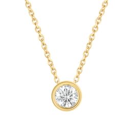 Kette mit Anh&auml;nger ONE ELEMENT "Collier Halskette aus 585 Gold - 45 cm", gold, Halsketten, Damen, 45cm, 0,25, Diamanten Gelbgold 585 Gold, Diamanten, Gelbgold 585, Gold, mit 1 Lab Grown Diamant 0,25 ct