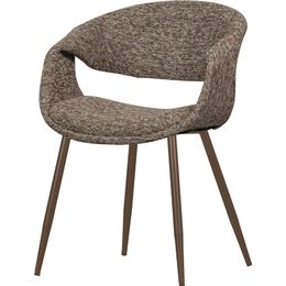 Esszimmerstuhl Woood "Yossi mit Gewebtem Bezug und Armlehnen B 57 x T 57 x H 78 cm", braun, B:57cm H:78cm T:57cm, St&uuml;hle, Esszimmerstuhl