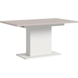 Esstisch Home Affaire "Motus, ausziehbar 150 -190 cm, inklusive 40 cm Einlegeplatte", wei&szlig;, kaschmir, wei&szlig;, kaschmir, B:150cm H:76cm T:90cm, Tische, Esstisch, S&auml;ulengestell mit Bodenplatte, Tisch, K&uuml;chentisch, Esszimmer, K&uuml;che