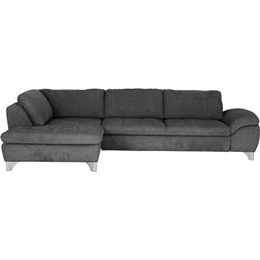 Ecksofa DIE PLANBAR "MP-IN14007", famosa anthrazit, B:306cm H:84cm T:197cm, 100% Polyester, Sofas, Ecksofa, wahlweise mit Bettfunktion und verstellbaren Kopfst&uuml;tzen
