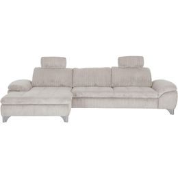 Ecksofa DIE PLANBAR "MP-IN14007", cord ecru, B:318cm H:84cm T:180cm, 100% Polyester, Sofas, Ecksofa, wahlweise mit Bettfunktion und verstellbaren Kopfst&uuml;tzen