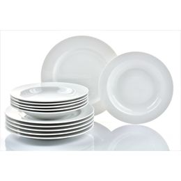 Tafelservice Retsch Arzberg "Teller Set, HEIKE WEISS, Geschirr-Set 12-teilig, aus Porzellan, rund", wei&szlig;, 12 Stk., Porzellan, Geschirr-Sets, Tafelservice, Tafelgeschirr in zeitlosem Design - f&uuml;r jeden Anlass und jedes Alter