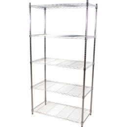 Ablageregal Inosign, grau (chromfarben), B:90cm H:177cm T:46cm, Metall, Regale