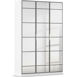 Dreht&uuml;renschrank Rauch "Kleiderschrank Schrank Garderobe Schlafzimmerschrank ACERO", wei&szlig; (alpinwei&szlig;), B:136cm H:210cm T:41cm, Holzwerkstoff, Schr&auml;nke, Dreht&uuml;renschrank, Spiegelfront in moderner Loft-Optik MADE IN GERMANY