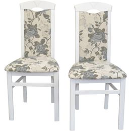 Esszimmerstuhl, beige (creme, grau, wei&szlig;, creme, grau), B:45cm H:95cm T:49cm, HOFMANN LIVING AND MORE, St&uuml;hle, Esszimmerstuhl