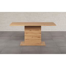 Esstisch Home Affaire "Ambres", wei&szlig;, neutral, H:76cm T:80cm, Tische, Esstisch, S&auml;ulen-Esstisch - (B/T/H) 160/80/76 cm
