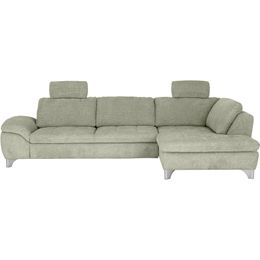 Ecksofa DIE PLANBAR "MP-IN14007", famosa gr&uuml;n, B:306cm H:84cm T:197cm, 100% Polyester, Sofas, Ecksofa, wahlweise mit Bettfunktion und verstellbaren Kopfst&uuml;tzen