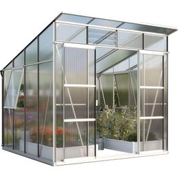 Gew&auml;chshaus Vitavia "Freya 7600", silber (silberfarben), B:258cm H:240,4cm T:291,6cm, Gew&auml;chsh&auml;user, Alu-Profile, 6 mm Hohlkammerplatten, 6 mm Hohlkammerplatten