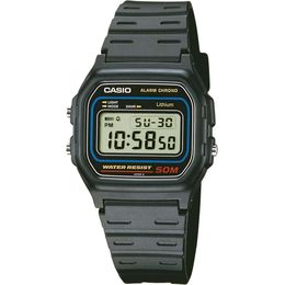 Chronograph "W-59-1VQES", schwarz, CASIO TIMELESS COLLECTION, Armbanduhren, Damen, Chronograph, Quarzuhr, Armbanduhr, Damen, Herren, digital, Stoppfunktion