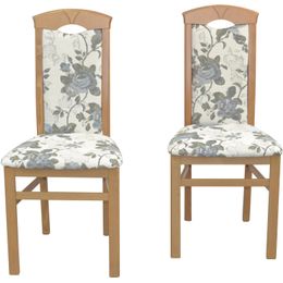 Esszimmerstuhl, beige (creme, grau, eiche, nachbildung, creme, grau), B:45cm H:95cm T:49cm, HOFMANN LIVING AND MORE, St&uuml;hle, Esszimmerstuhl