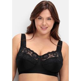 B&uuml;gelloser BH sheego, Damen, Gr. 120, Cup B, schwarz, 83% Polyamid, 17% Elasthan, Wattierung:100% Polyester, BHs