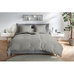 Bettw&auml;sche Primera "Renforce Stonewashed", braun (taupe), B/L: 155cm x 220cm, 1 Stk., 1 Stk., Renforc&eacute;, B/L: 80cm x 80cm, 2 Stk., Renforc&eacute;, Obermaterial: 100% Baumwolle, Bettw&auml;sche, Bettw&auml;sche, jedes Teil ein Unikat, gewaschene Used Optik