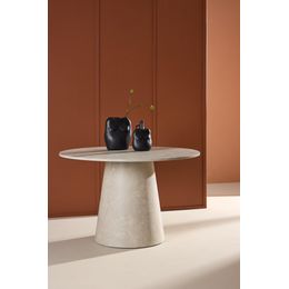 Esstisch VENTURE HOME "Lanzo, runde Esstafel f&uuml;r den t&auml;glichen Einsatz", beige marmoriert, beige marmoriert, beige marmoriert, B:120cm H:75cm T:120cm, Tische, Esstisch, K&uuml;chentisch, rund, skandinavisch, stabil (&Oslash;120 cm)