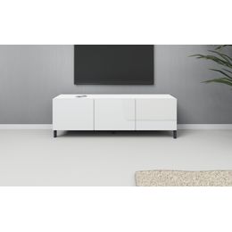 borchardt M&ouml;bel Lowboard BORCHARDT M&Ouml;BEL "Sophia, TV-Schrank mit Metallf&uuml;&szlig;en", wei&szlig; (wei&szlig; hg), B:139cm H:45cm T:35cm, Holzwerkstoff, Sideboards, Lowboard, Metallf&uuml;&szlig;e, grifflose Optik