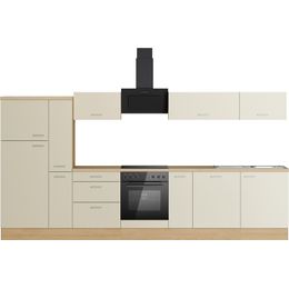 K&uuml;chenzeile KOCHSTATION "KS-Sion", k&uuml;che: natur, korpus: eichefarben, arbeitsplatte: eichefarben hell, B:360cm H:186cm T:60cm, Komplettk&uuml;chen-Sets, K&uuml;chenzeile, Breite 360 cm, neue Technik: OPTIsnap, wahlweise mit E-Ger&auml;ten