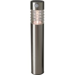 Gartenleuchte Luxform "Solar-Intelligente Hybrid-Gartenlampe - Arizona", silber (stainless steel), H:56cm &Oslash;:7,6cm, Leuchten, Gartenleuchte, Aus Edelstahl und Glas gefertigt