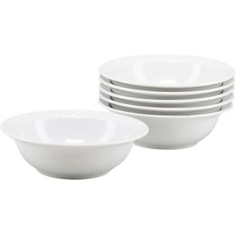 M&uuml;slischale Creatable "Polo, Schalen-Set, 6-tlg.", wei&szlig;, B:14,5cm H:19,5cm T:18,5cm, Porzellan, Sch&uuml;sseln, M&uuml;slischale, Europ&auml;ische Spitzenqualit&auml;t, Manufakturstil, Ausdrucksstarkes Relief