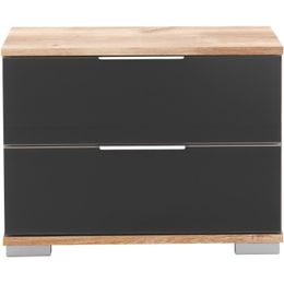 Nachtkommode wimex "Easy", grau (plankeneichefarben, grauglas), B:52cm H:40cm T:38cm, Sideboards