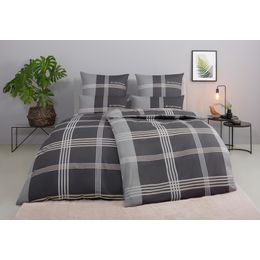 Bettw&auml;sche Tom Tailor HOME "Ole", grau, B/L: 135cm x 200cm, 1 Stk., 1 Stk., Renforc&eacute;, B/L: 80cm x 80cm, 2 Stk., Renforc&eacute;, Obermaterial: 100% Baumwolle, Bettw&auml;sche, Bettw&auml;sche, karierte Bettw&auml;sche aus Baumwolle, mit Rei&szlig;verschluss