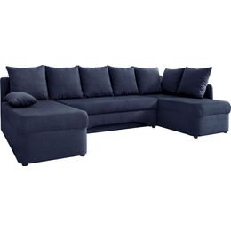 Jockenh&ouml;fer Wohnlandschaft JOCKENH&Ouml;FER GRUPPE "Arktis U-Form, B: 260 cm", dunkelblau 485, 22, B:260cm T:85cm, Korpus: 100% Polyester;Kissen: 100% Polyester, Sofas, Wohnlandschaft, mit Bettfunktion & Bettkasten, Unser Dauertiefpreis