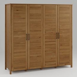 Pharao24.de Dreht&uuml;renkleiderschrank Schrank Holz 4 t&uuml;rig aus Massivholz