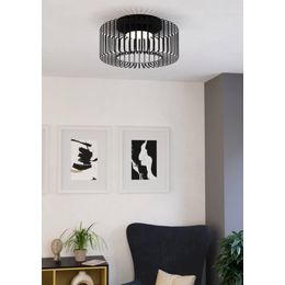 Eglo Deckenleuchte "GINESTRONE-Z Deckenlampe schwarz, ZigBee 3.0, Timer, Disco-Modus", schwarz-wei&szlig; (schwarz wei&szlig;), 1, &Oslash; 45cm H: 22cm, 1 Stk., Leuchten, App / Sprachsteuerung Alexa, &lrm;22 x 45 x 45 cm, exkl. Fernbedienung, Deckenleuchte