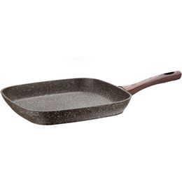 Pinti Inox Grillpfanne PINTINOX "Chalet", braun, B:28cm L:28cm &Oslash;:28cm, Pfannen, Stein-Optik, eckig, 28x28 cm Induktionsgeeignet