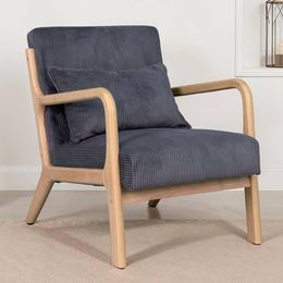 Pharao24.de Sessel Einzelsessel aus Cord im Skandi Design
