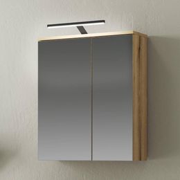 Pharao24.de Badezimmer Spiegelschrank Badschrank Spiegel mit LED Beleuchtung 2 t&uuml;rig
