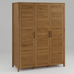 Pharao24.de Kleiderschrank Massivholz Dreht&uuml;renschrank 3 t&uuml;rig und 200 cm hoch