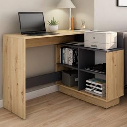 Pharao24.de Schreibtisch PC Tisch mit Seitenregalen 102 cm breit