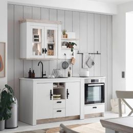 Pharao24.de K&uuml;chenzeile K&uuml;chenblock im Landhausstil 192 cm breit (vierteilig)