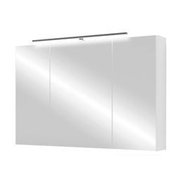 Pharao24.de Badezimmer Spiegelschrank Badschrank mit LED Beleuchtung in Wei&szlig;