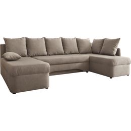 Jockenh&ouml;fer Wohnlandschaft JOCKENH&Ouml;FER GRUPPE "Arktis U-Form, B: 260 cm", taupe 485, 18, B:260cm T:85cm, Korpus: 100% Polyester;Kissen: 100% Polyester, Sofas, Wohnlandschaft, mit Bettfunktion & Bettkasten, Unser Dauertiefpreis