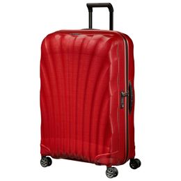 Hartschalen-Trolley Samsonite "C-LITE, verschiedene Gr&ouml;&szlig;en und Farben", Gr. B/H/T: 51cm x 75cm x 31cm 94 l, rot (chili rot), Polypropylen, unifarben, Koffer, mit arretierbarem und versenkbarem Druckknopf-Trolleysystem