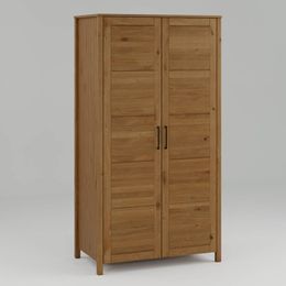 Pharao24.de Schlafzimmerschrank Dreht&uuml;renschrank aus Wildeiche Massivholz mit Metallgriffen