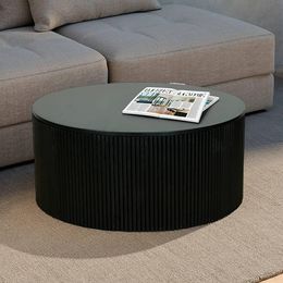 Pharao24.de Designercouchtisch Beistelltisch in Schwarz mit abnehmbarer Tischplatte