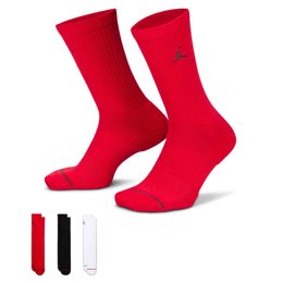 Funktionssocken Nike "U J ED CUSH POLY CREW 3PR 144", Damen, Gr. XL (46/50), rot (multi, color 3), Obermaterial: 96% Polyester, 3% Elasthan, 1% Nylon, Socken, f&uuml;r sportlichen Alltag, schwei&szlig;ableitende Technologie, mit Elasthan