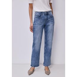 Comfort-fit-Jeans Street One, Damen, Gr. 34, L&auml;nge 28, blau (light blau wash), Jeans, 63% Baumwolle, 25% Polyester, 10% Viskose, 2% Elasthan, unifarben, lang, Jeans, Middle Waist