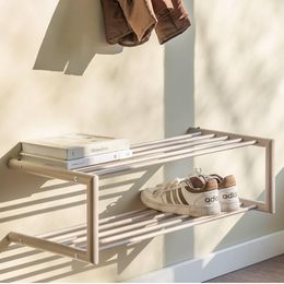 Pharao24.de Schuhregal Wandregal in Taupe pulverbeschichtet