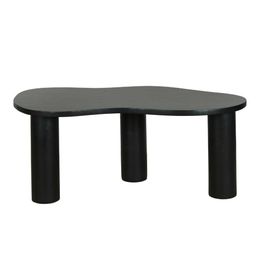 Pharao24.de Couchtisch Massivholztisch mit Dreifu&szlig;gestell in Schwarz