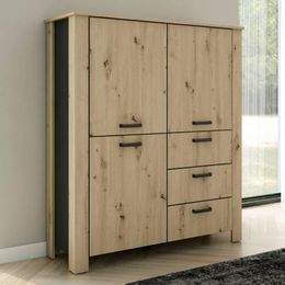 Pharao24.de Wohnzimmerschrank Esszimmerschrank in modernem Design - Wildeichefarben